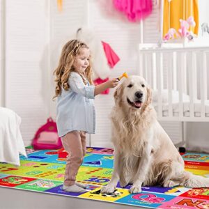 Kentaly Baby Play Mat Kids Rug for Floor, Playmat for Kids Toddlers Infant, Extra Large Thick Playtime Collection ABC, Numbers, Animals Educational Area Rugs for Playroom (78.7X59 Inch)