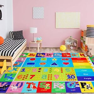 Kentaly Baby Play Mat Kids Rug for Floor, Playmat for Kids Toddlers Infant, Extra Large Thick Playtime Collection ABC, Numbers, Animals Educational Area Rugs for Playroom (78.7X59 Inch)