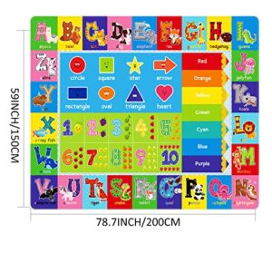 Kentaly Baby Play Mat Kids Rug for Floor, Playmat for Kids Toddlers Infant, Extra Large Thick Playtime Collection ABC, Numbers, Animals Educational Area Rugs for Playroom (78.7X59 Inch)