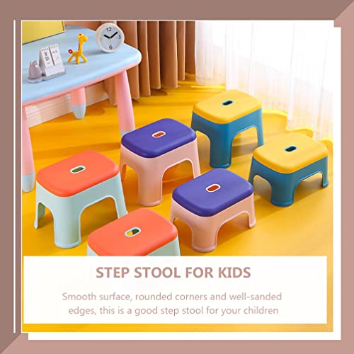 Angoily Kids Step Stool Toddler Potty Training Aid Toilet Stool with Non Slip Base for Bathroom Toy Room Kitchen Living Room Purple Pink