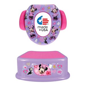 disney minnie mouse 2 pc "happy helpers" essential potty training set - soft potty seat, step stool