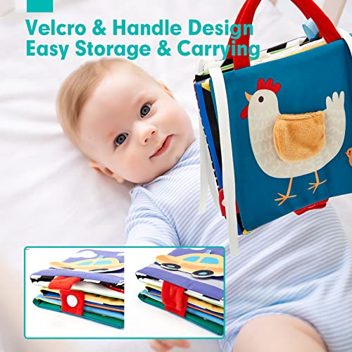 Newborn Toys Baby Toys 3-6 Months High Contrast Baby Books 0-6 Months Crinkle Touch Feel Books Infant Toys 0-3 Months Tummy Time Toys 0-3-6 Months Baby Sensory Toys Baby Boy Gifts Girl Shower Gifts