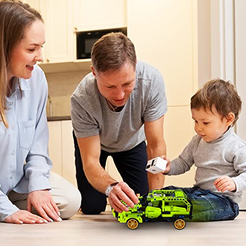 STEM Car Toy Building Toy Gift for Age 6 7 8 9 10 11 12 Year Old Kid Boy, 2in1 Pull-Back Racing Car Building Block Take Apart Toy, 490 Pcs DIY Building Kit, Learning Engineering Construction Toys