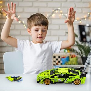 STEM Car Toy Building Toy Gift for Age 6 7 8 9 10 11 12 Year Old Kid Boy, 2in1 Pull-Back Racing Car Building Block Take Apart Toy, 490 Pcs DIY Building Kit, Learning Engineering Construction Toys