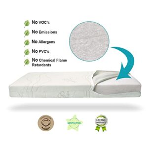 Wonder Dream Mini Crib Mattress, Organic Cotton, 100% Breathable, Non Toxic, No VOC's, Hypoallergenic