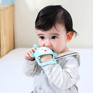 COZYPANDA Baby Teether, Teething Toys for Babies 0-6 Months, Never Drop Baby Teething Toys, Silicone Teether Toys, Infant Toys, Teething Pacifier, Baby Chew Toys for Teething Relief, BPA Free(Green)