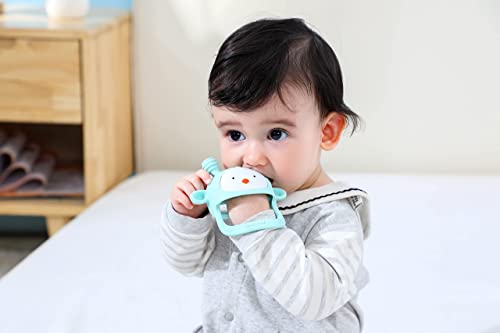 COZYPANDA Baby Teether, Teething Toys for Babies 0-6 Months, Never Drop Baby Teething Toys, Silicone Teether Toys, Infant Toys, Teething Pacifier, Baby Chew Toys for Teething Relief, BPA Free(Green)