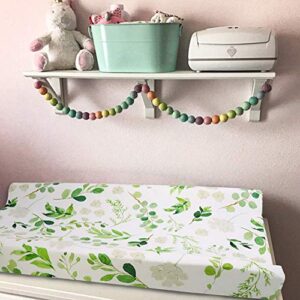 Baby Green Leaf Diaper Changing Pad Cover and Newborn Girl and boy Photo Props: 1 Dress and 1 hat