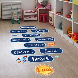 inspirational quotes floor decals motivational game stickers positive saying wall decals peel and stick wallpaper for classroom school kindergarten kids bedroom nursery floor wall décor