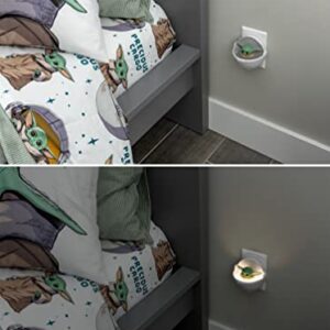 STAR WARS LED Night Light, Baby Yoda Floating Carrier, Plug-in, Dusk-to-Dawn Sensor, The Mandalorian, Grogu, UL-Certified, Cute Nightlight for Kids, Bedroom, Bathroom, Hallway, Game Room, 53234