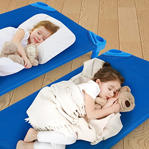 KOTEK Stackable Sleeping Daycare Cots for Kids, Portable Toddler Nap Cots, 52" L x 23" W, Ready-to-Assemble, Space-Saving Children Naptime Cot for Classroom Preschool (Set of 6)