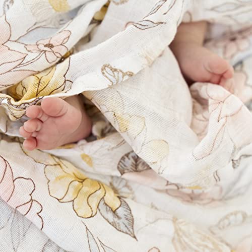 aden + anais Swaddle Blanket, 100% Organic Cotton Muslin Blankets for Girls & Boys, Baby Receiving Swaddles, Ideal Newborn & Infant Swaddling Set, 4 Pack, Earthly