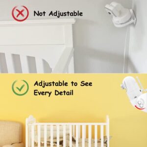 2 Pack Adjustable Baby Monitor Wall Mount, Baby Monitor Shelf Compatible with Infant Optics DXR-8, Motorola, VAVA, Samsung, BabySense, HelloBaby Baby Monitor, Bird's-Eye View to See Every Detail