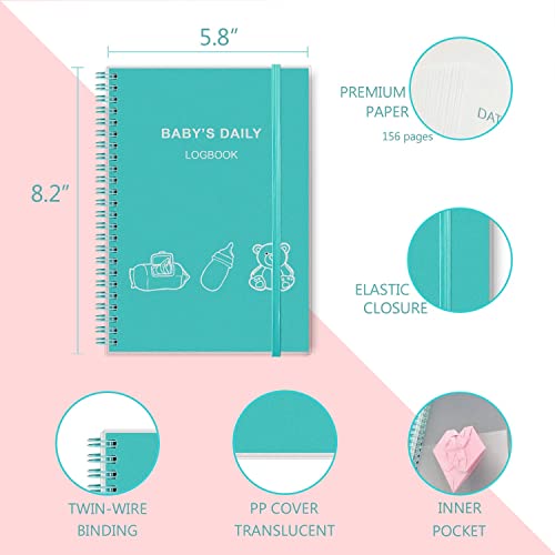 Baby's Daily Log Book - A5 Baby Care planner for Newborns, Schedule for Tracking Newborn's Daily Routine, 152 Easy to Fill Pages Track and Monitor Nursing, Sleep, Feeding, Diapers, Pumping and More