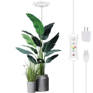 plant grow light,yadoker led growing light full spectrum for indoor plants,height adjustable, automatic timer, 5v low safe voltage,idea for large plant light