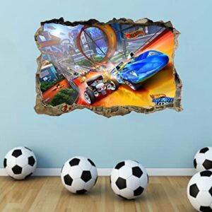 lsxyj 3d hot wheels stickers, hot wheels wall decals, cars wall decals for boys bedroom, hot wheels poster bedroom decor, hot wheels wall art 23.6x 16 inches