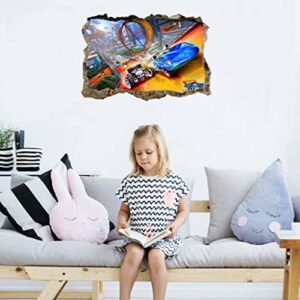 LSXYJ 3D Hot Wheels Stickers, Hot Wheels Wall Decals, Cars Wall Decals for Boys Bedroom, Hot Wheels Poster Bedroom Decor, Hot Wheels Wall Art 23.6X 16 inches