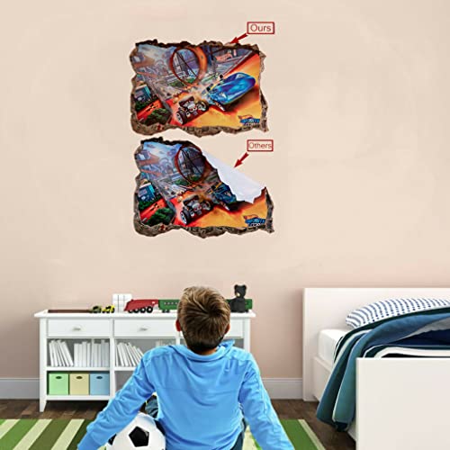 LSXYJ 3D Hot Wheels Stickers, Hot Wheels Wall Decals, Cars Wall Decals for Boys Bedroom, Hot Wheels Poster Bedroom Decor, Hot Wheels Wall Art 23.6X 16 inches