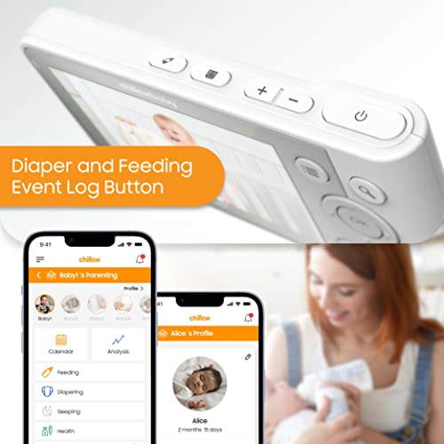 Chillax Giraffe Pro Smart Baby Monitor – WiFi Baby Monitor with Full HD 1080p Camera and 4.3” Video Parent Unit, Privacy Protection Switch, Auto Dimming LED, Gooseneck, 2-Way Audio, Night Vision