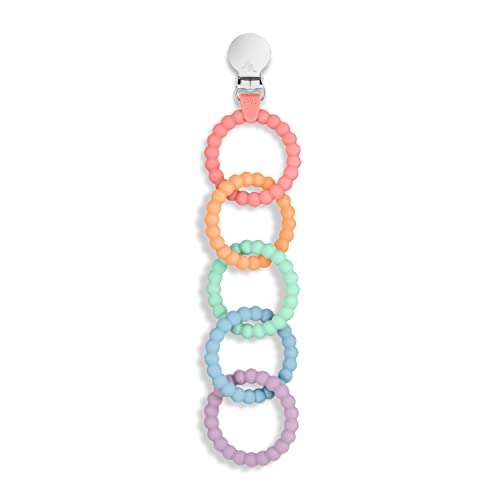 Ryan & Rose Cutie Clinks Attachable Teether Chew Toy for Babies (Mosaic)