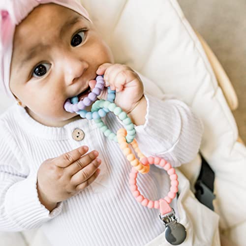 Ryan & Rose Cutie Clinks Attachable Teether Chew Toy for Babies (Mosaic)