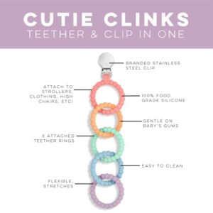 Ryan & Rose Cutie Clinks Attachable Teether Chew Toy for Babies (Mosaic)