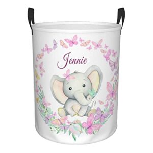 puurbol custom cute baby elephant laundry hamper with name personalized gifts butterfly laundry baskets for bathroom