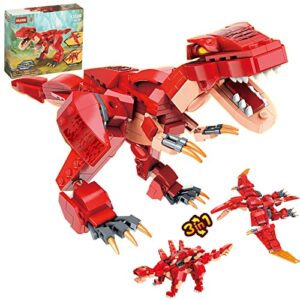 hsanhe stem 3 in1 dinosaurs building kits 287pcs, toys for kids age 6-10 year old, educational building sets best gifts for boy 6-10