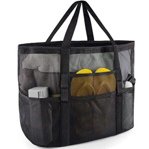 srise mesh beach bag - large tote bag for family , toys & vacation essentials