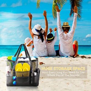 SRISE Mesh Beach Bag - Large Tote Bag for Family , Toys & Vacation Essentials