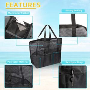 SRISE Mesh Beach Bag - Large Tote Bag for Family , Toys & Vacation Essentials