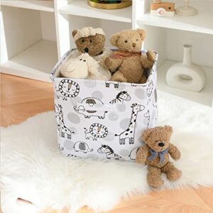 2 Pack Baby Hamper Giraffe Storage Basket, Toy Storage Organizer Collapsible Laundry Baskets with Drawstring Closure Waterproof Round Nursery Hamper for Kid's Room, Baby Laundry, Home Decor