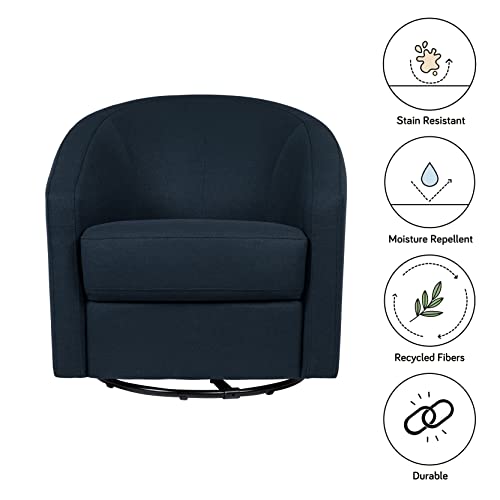 babyletto Madison Swivel Glider in Performance Navy Eco-Twill, Water Repellent & Stain Resistant, Greenguard Gold and CertiPUR-US Certified