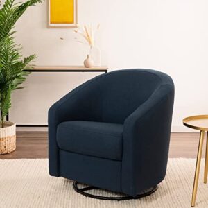 babyletto Madison Swivel Glider in Performance Navy Eco-Twill, Water Repellent & Stain Resistant, Greenguard Gold and CertiPUR-US Certified