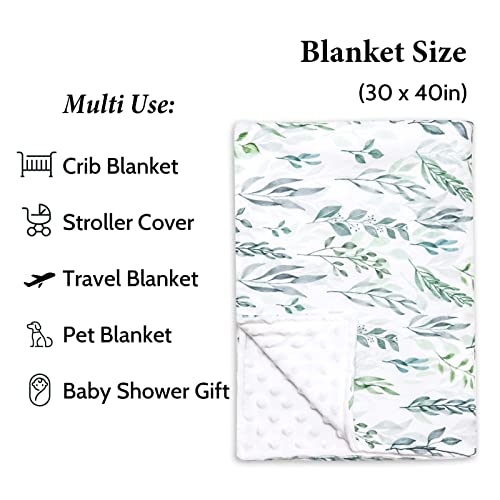 Changing Pad Cover & Baby Blanket, Green Leaf