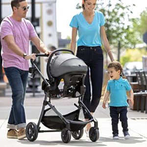 Evenflo Pivot Vizor Travel System with LiteMax Infant Car Seat (Chasse Black)