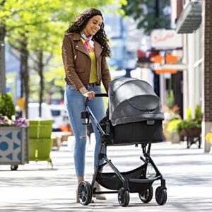 Evenflo Pivot Vizor Travel System with LiteMax Infant Car Seat (Chasse Black)