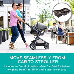 Evenflo Pivot Vizor Travel System with LiteMax Infant Car Seat (Chasse Black)