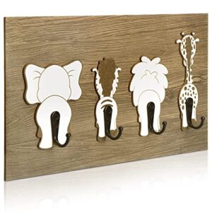 safari animal wall hooks animal nursery hooks decor wooden kids coat wall mounted hooks decorative elephant lion giraffe zebra hanger for nursery bathroom bedroom home decor