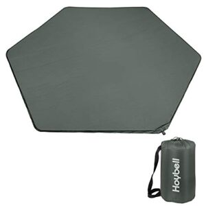 hoybell hexagon playpen mat, compatible with pop n go baby playpen, 59 inch self inflating mattress pad, baby play mat, portable and comfortable play yard mat with carry case - dark grey