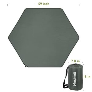 Hoybell Hexagon Playpen Mat, Compatible with POP N GO Baby Playpen, 59 inch Self Inflating Mattress Pad, Baby Play Mat, Portable and Comfortable Play Yard Mat with Carry Case - Dark Grey