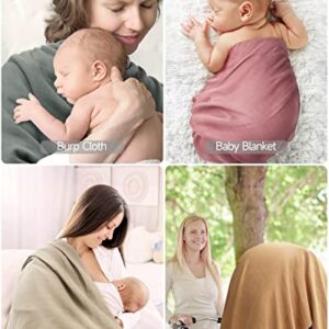 Mom Beebi Muslin Swaddle Blankets, Soft Silky Swaddle Blanket, Breathable and Skin-Friendly Baby Blankets for Boys & Girls, 4-Pack Unisex Baby Blankets, 47 x 47 inches