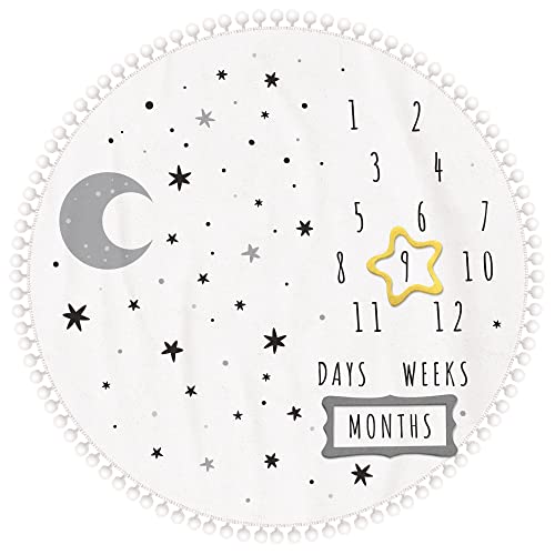 Houseware Homes Premium Baby Milestone Blanket for Boy Girl Super Soft Fleece Months Blankets Baby Shower Gender Neutral Gifts Photography Backdrop 43" x 43" space theme Baby Monthly Milestone Blanket