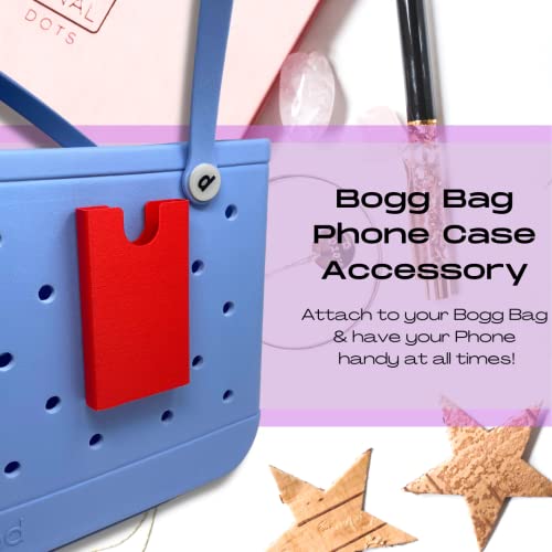 BOGLETS - Phone Holder Charm Accessory Compatible with Bogg Bags - Keep Your Phone Handy with Your Tote Bag - Made in The USA (Red)