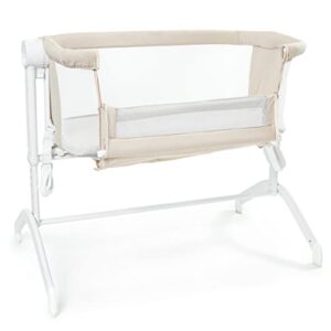 baby delight beside me wink organic bassinet | bedside sleeper | 7-position height adjustment | organic oat