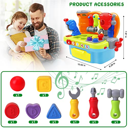 SYAOMUNLY Baby Toys for 1 Year Old Boy Girl Musical Learning Workbench for 2 Years Old Child Toddlers Early Education Sound Shape Toys Christmas Birthday Gift for Kids 12-18 Months