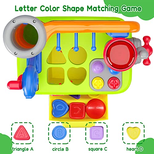 SYAOMUNLY Baby Toys for 1 Year Old Boy Girl Musical Learning Workbench for 2 Years Old Child Toddlers Early Education Sound Shape Toys Christmas Birthday Gift for Kids 12-18 Months