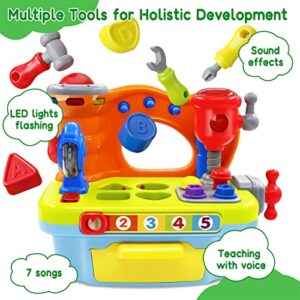 SYAOMUNLY Baby Toys for 1 Year Old Boy Girl Musical Learning Workbench for 2 Years Old Child Toddlers Early Education Sound Shape Toys Christmas Birthday Gift for Kids 12-18 Months