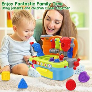 SYAOMUNLY Baby Toys for 1 Year Old Boy Girl Musical Learning Workbench for 2 Years Old Child Toddlers Early Education Sound Shape Toys Christmas Birthday Gift for Kids 12-18 Months