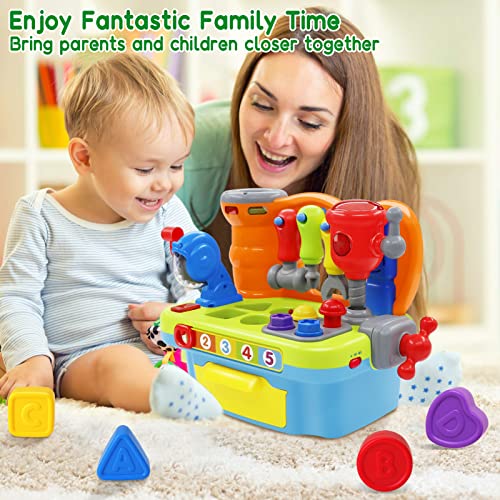 SYAOMUNLY Baby Toys for 1 Year Old Boy Girl Musical Learning Workbench for 2 Years Old Child Toddlers Early Education Sound Shape Toys Christmas Birthday Gift for Kids 12-18 Months